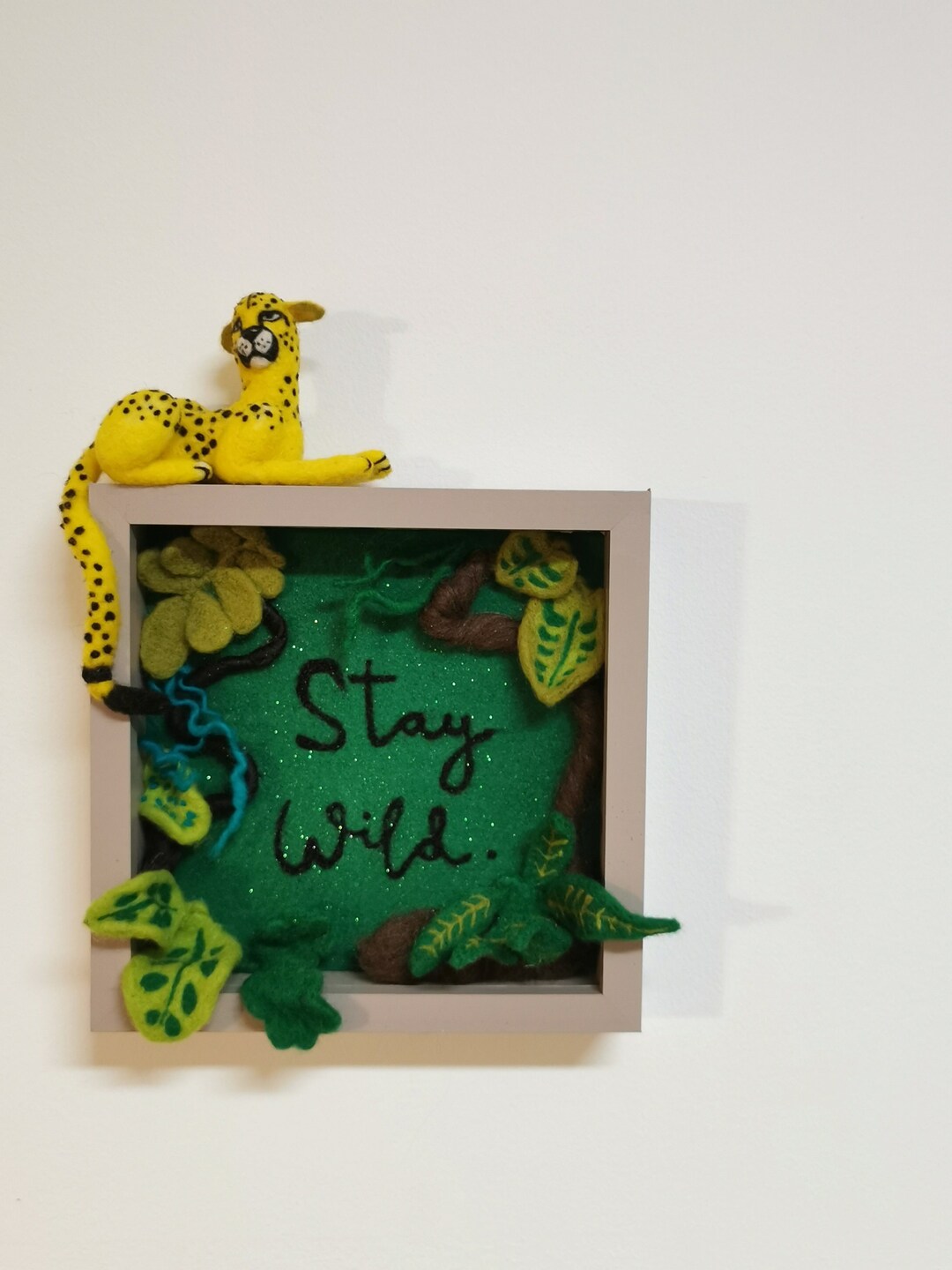 3D Wall Decor - Stay Wild Needle Felting in Frame - Etsy
