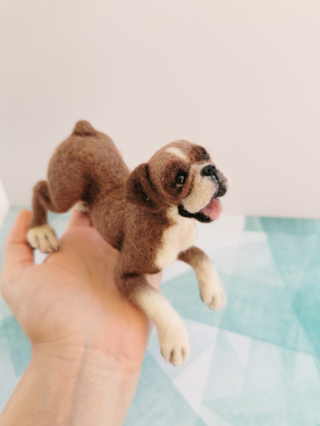 Needle Felted Boxer Dog, Realistic Art Sculpture, Handcrafted, Dog Art ...