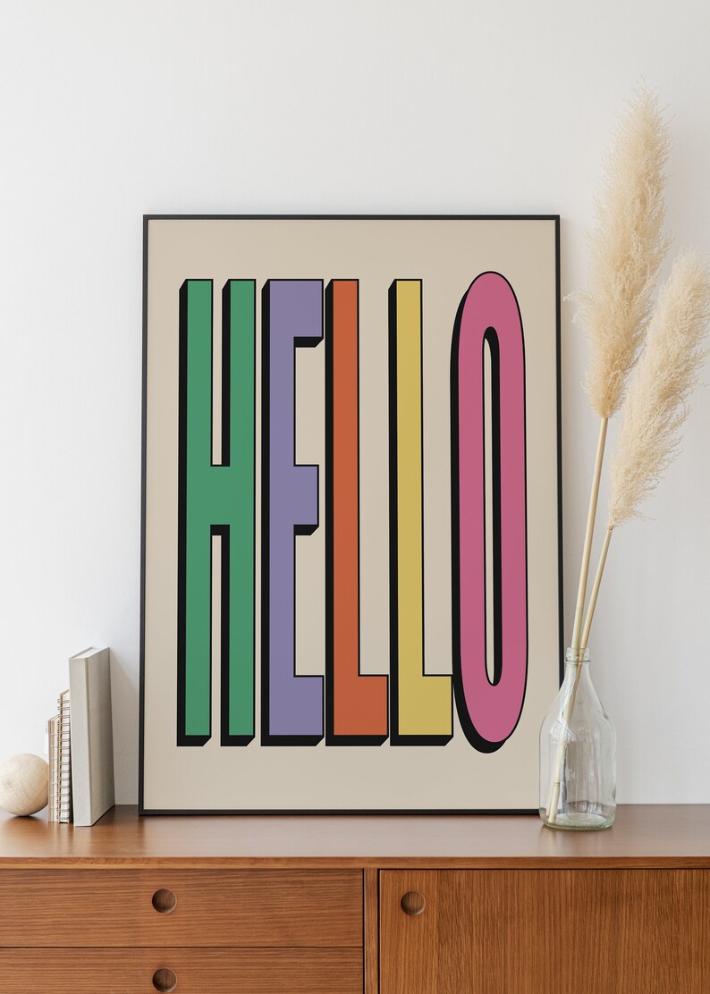 Bold Colorful Typography Digital Print | Joyful Fun Printable Poster ...