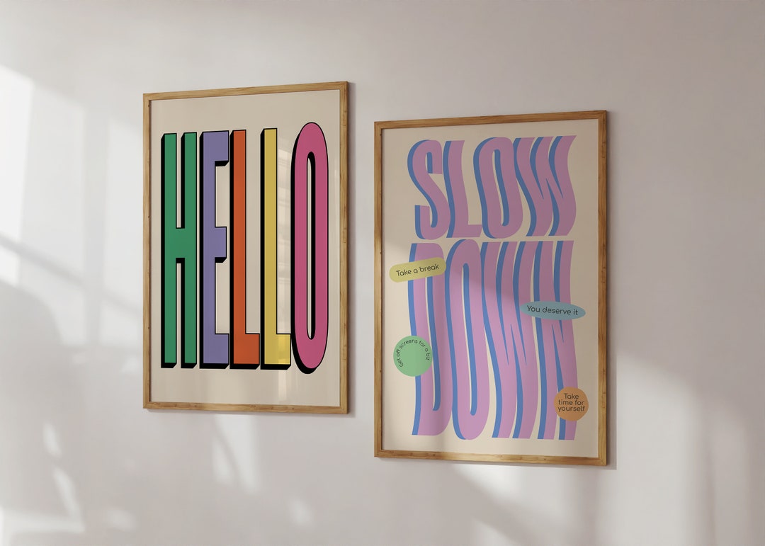 Bold Colorful Typography Digital Print Bundle | Joyful Fun Printable ...