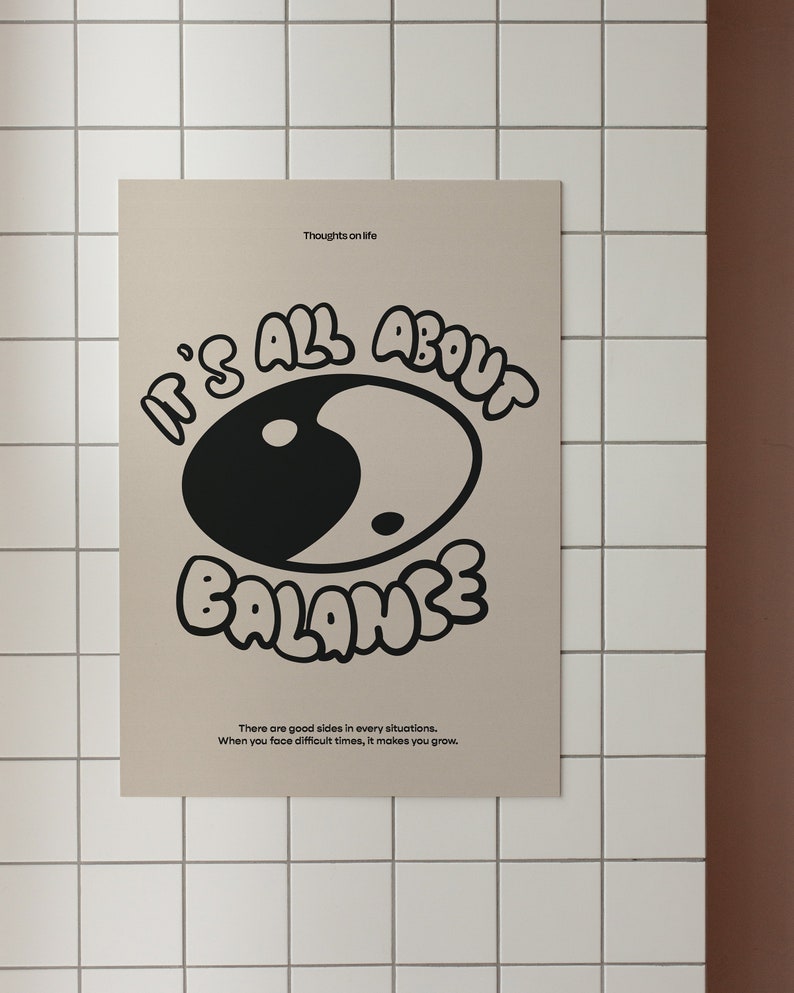 Affiche D'art Mural Imprimable Décor Imprimé Esthétique Minimaliste Yin ...