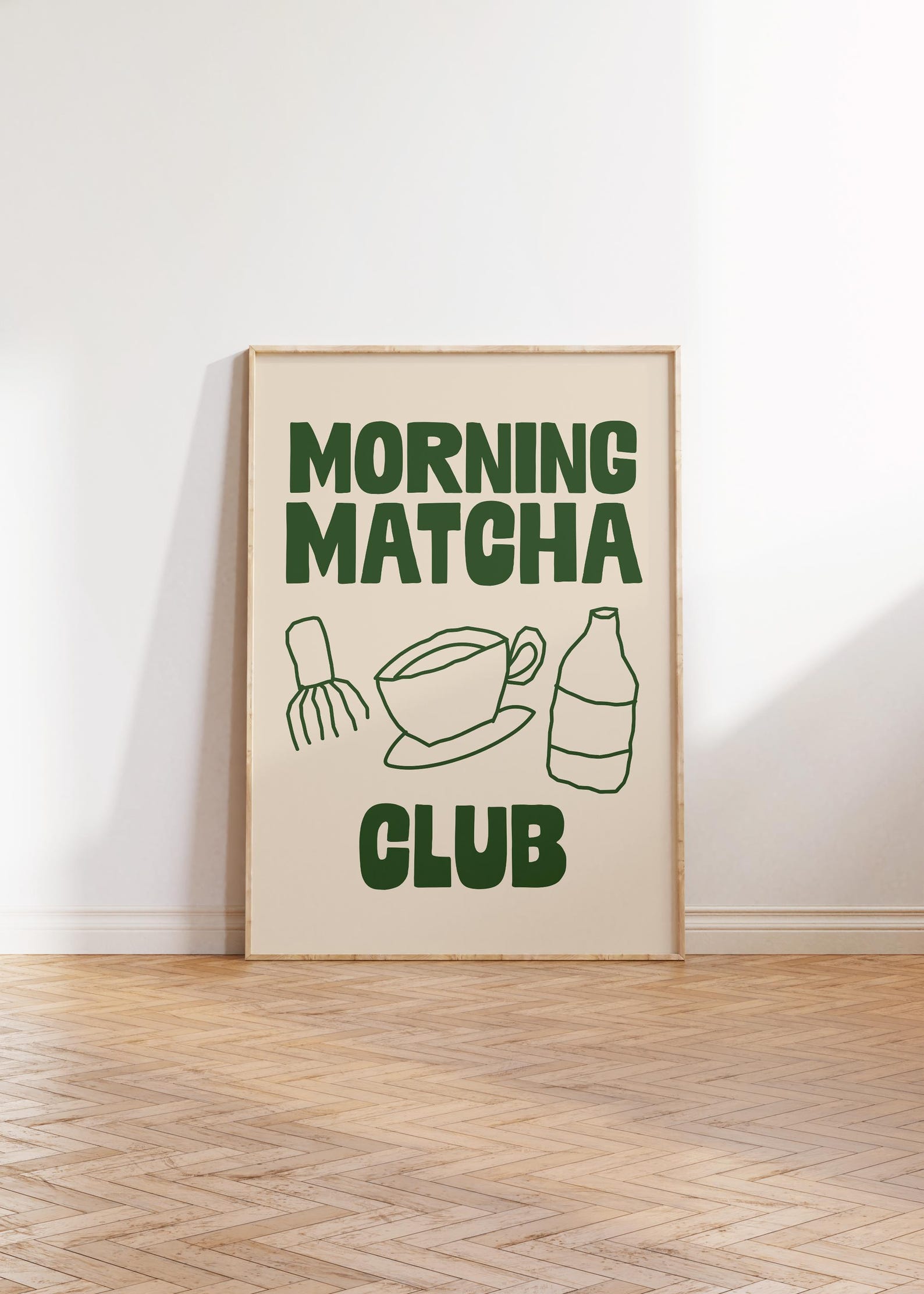Morning Matcha Club Poster - Digital Download | Matcha Aesthetic Wall ...