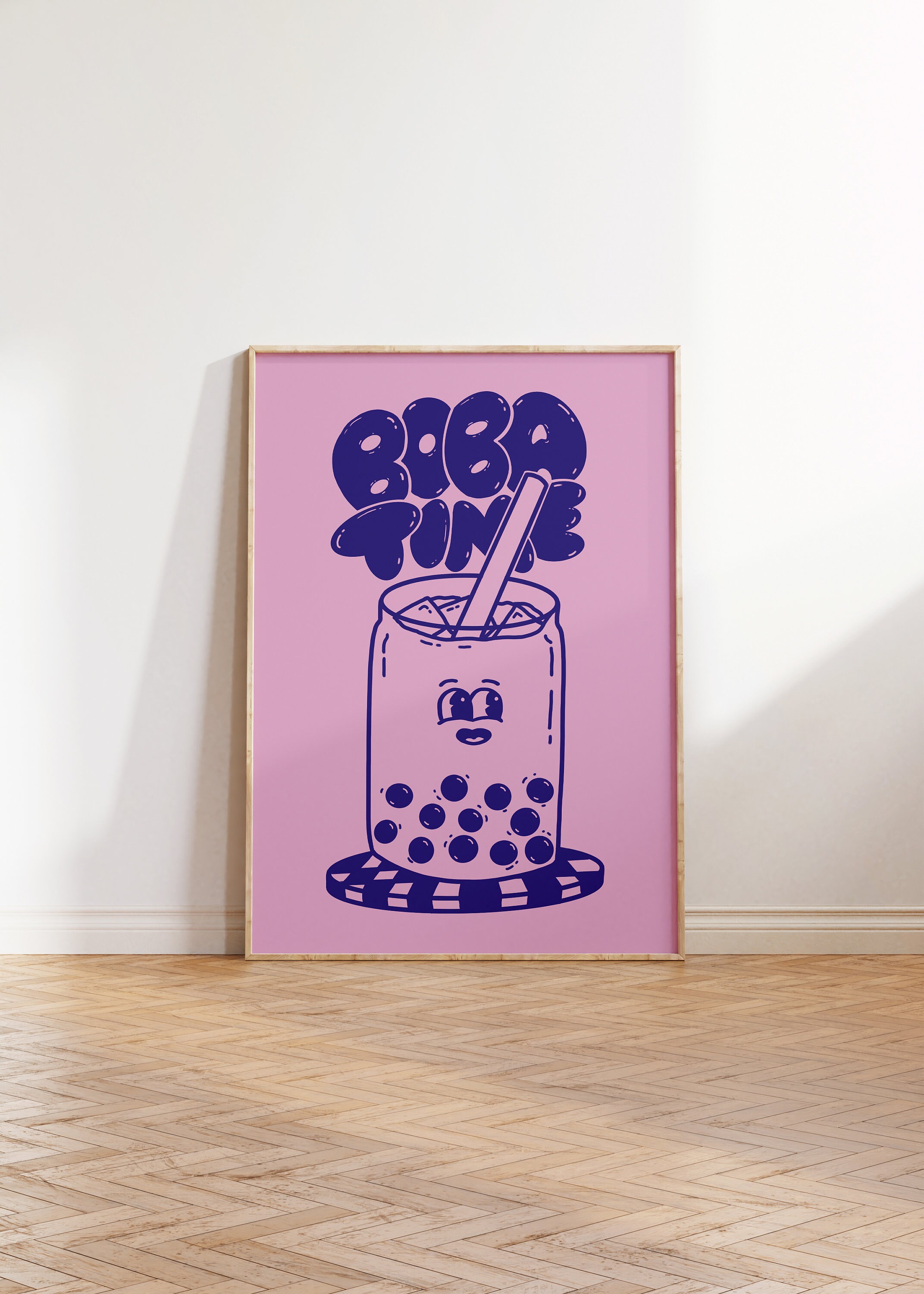 Boba Coffee Colorful Printable Wall Decor | Bubble Tea Drink Poster ...