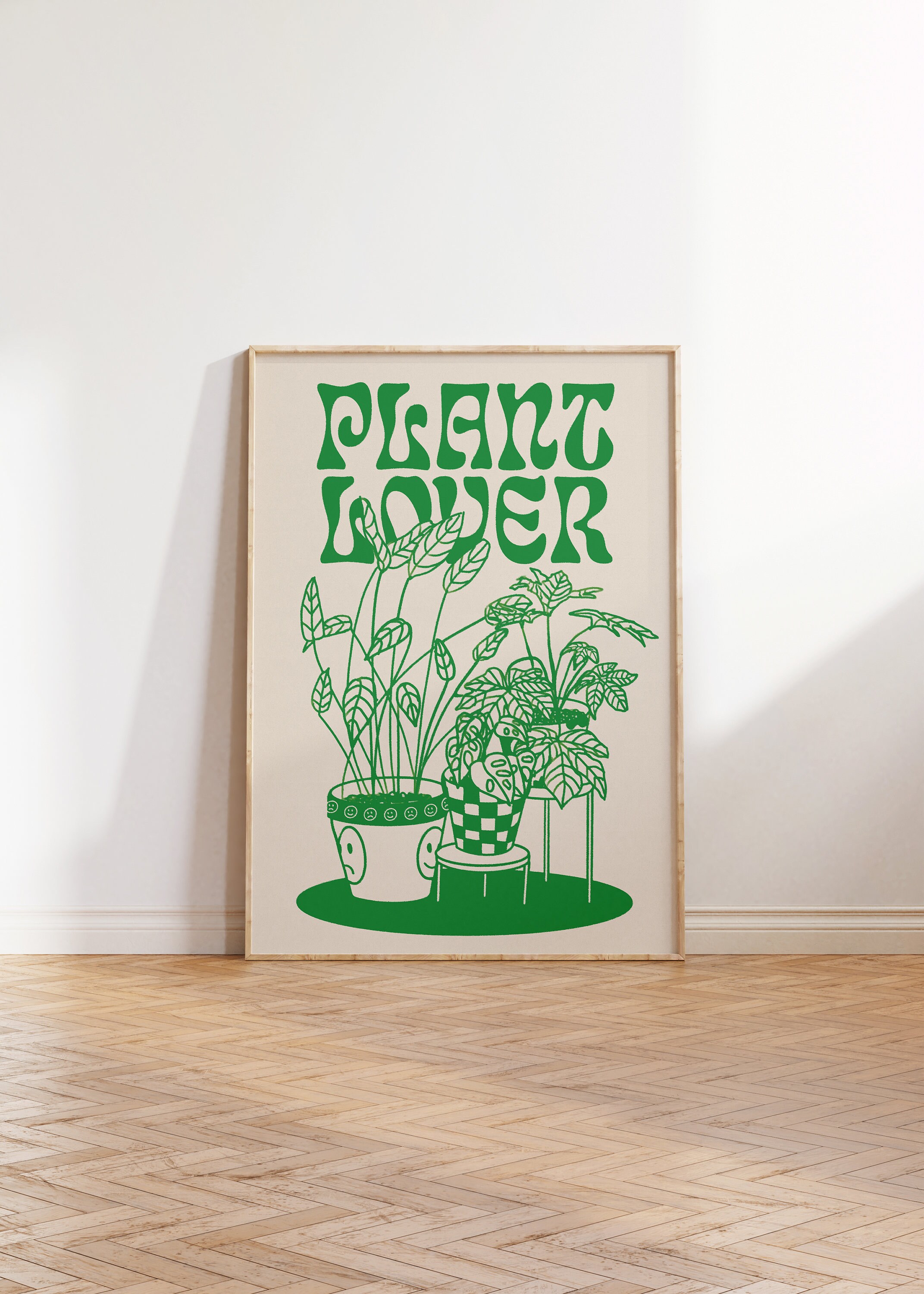 House Plant Lover Wall Art | Botanical Trendy Aesthetic Retro Design ...