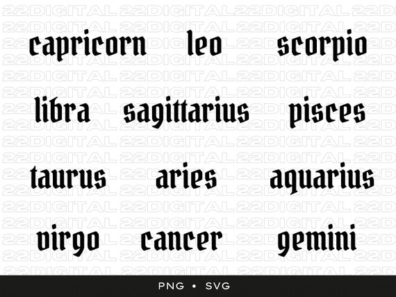 Zodiac sign font 60 photos - Astrologytoyou.com
