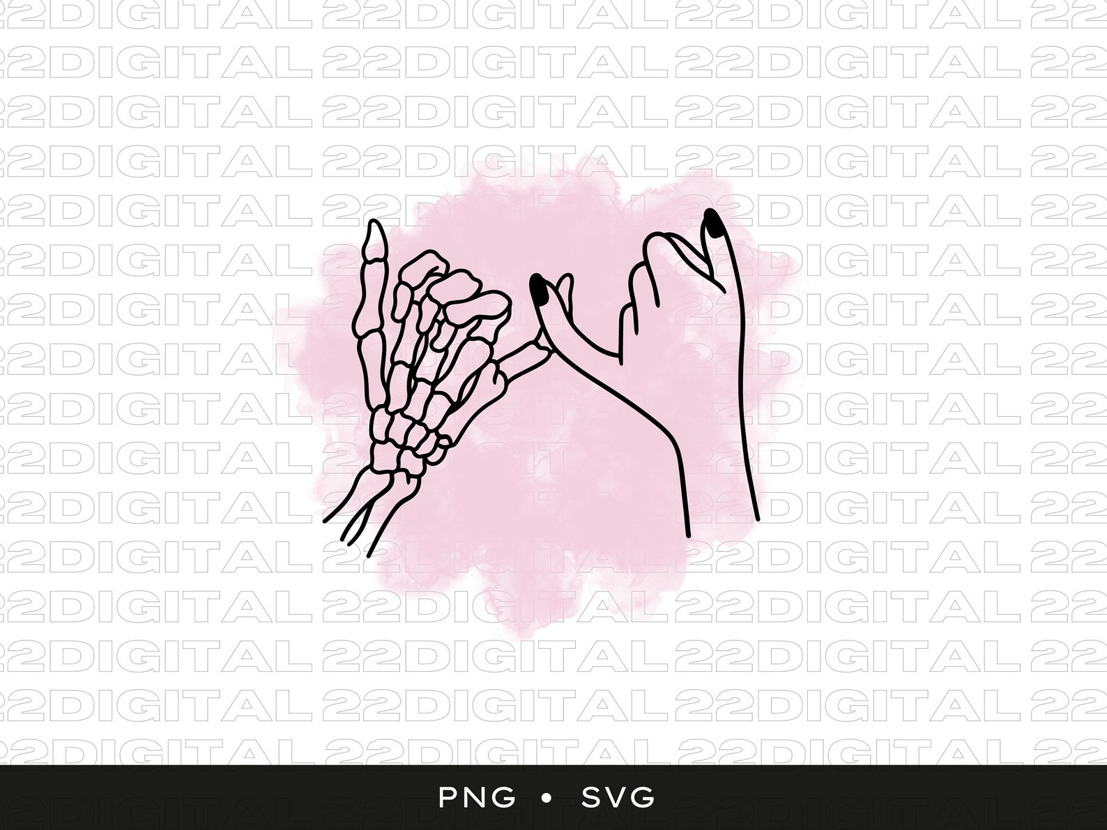 Skeleton Hands Pinky Promise SVG and PNG File Gothic Love - Etsy