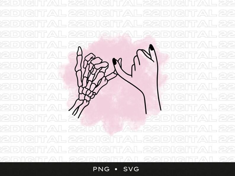 Skeleton Hands Pinky Promise SVG and PNG File Gothic Love - Etsy