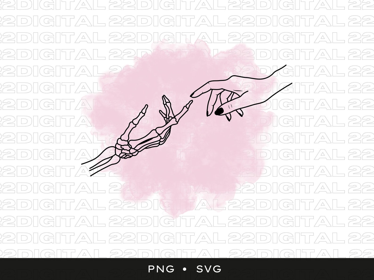 Skeleton Hands Pinky Promise SVG and PNG File | Gothic Love Halloween ...
