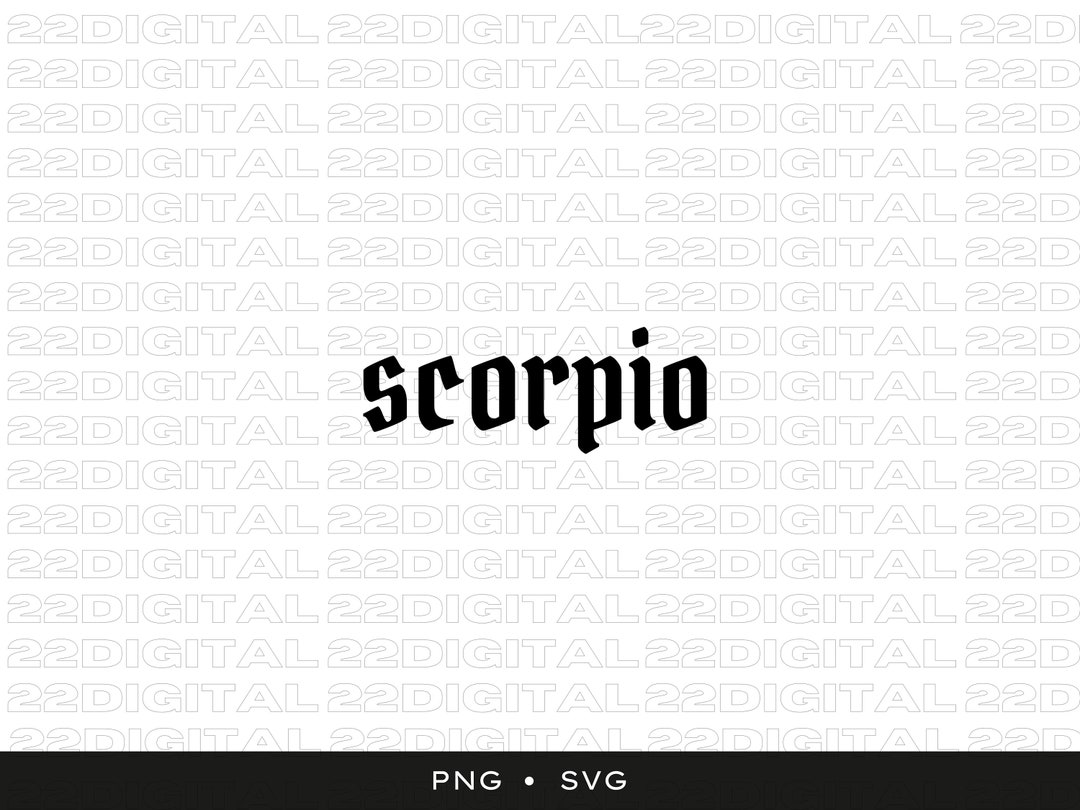 Scorpio Zodiac Name in Gothic Font | Scorpio Svg | Constellation Svg ...