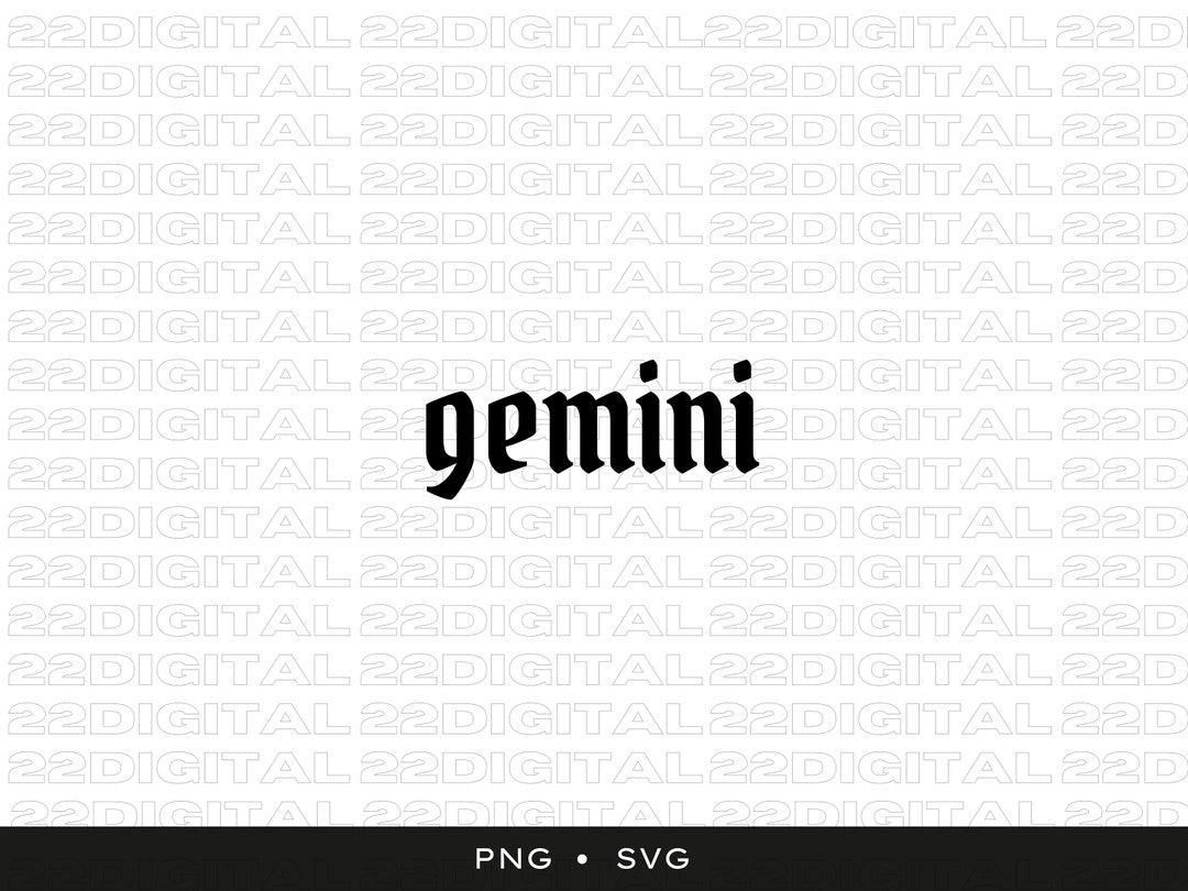 Gemini Zodiac Sign in Gothic Font | Gemini Svg | Constellation Svg ...