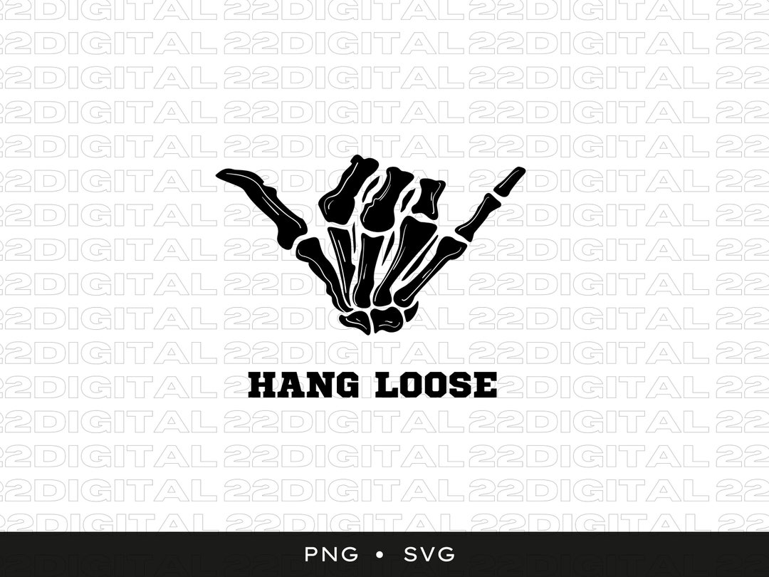 Shaka Skeleton Hang Loose Skeleton Hand. Svg & Png Cut Files for Cricut ...