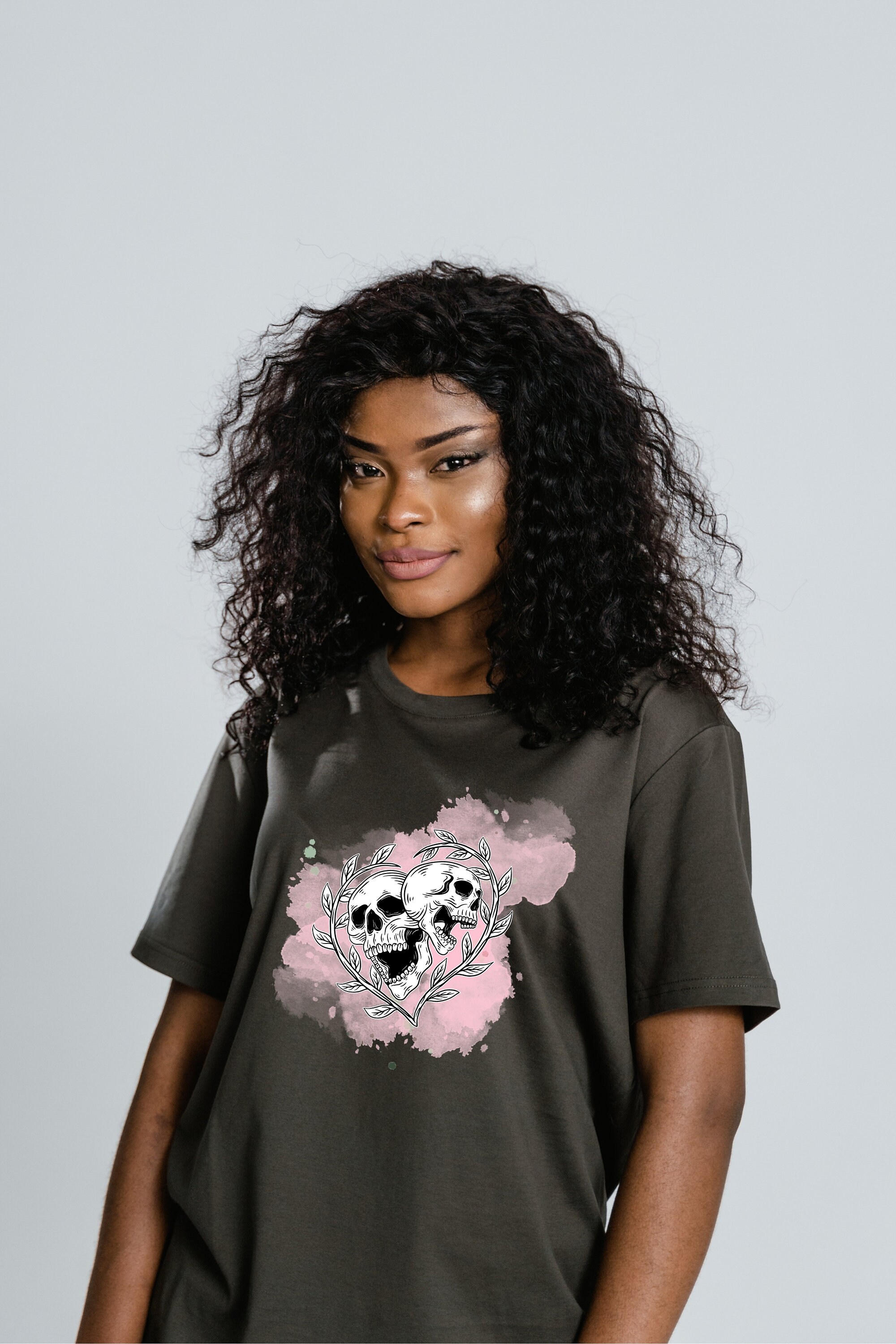 Two Skull Lovers in Heart Frame Svg & Png Files Skull Svg - Etsy