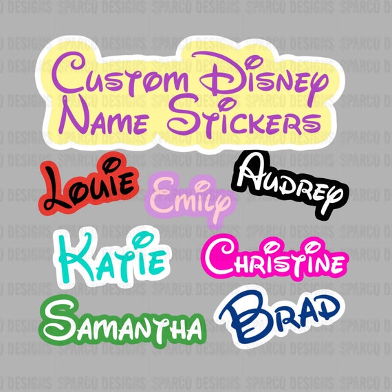 Custom Disney Name Stickers Disney Font Stickers Disney | Etsy