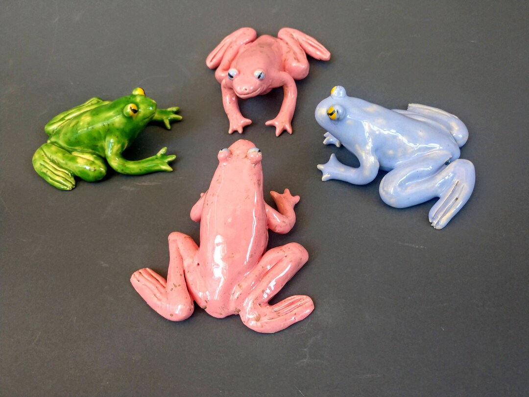 Frog Froggy Figure Bright Green Frog Mint Color Frog Rose Green Dots - Etsy