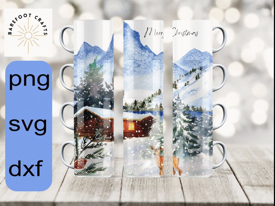 Christmas 10oz. Cricut Stackable Mug Template, 4 Stackable Mugs ...