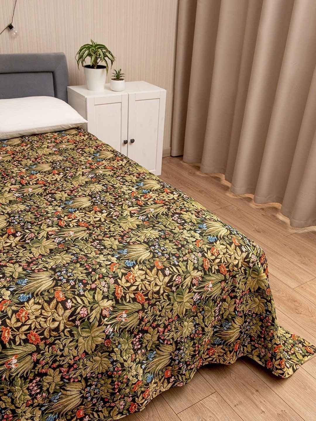 Tapestry Bedspread Style W. Morris "thousand Flowers" 67*82 (170 Cm*210 ...