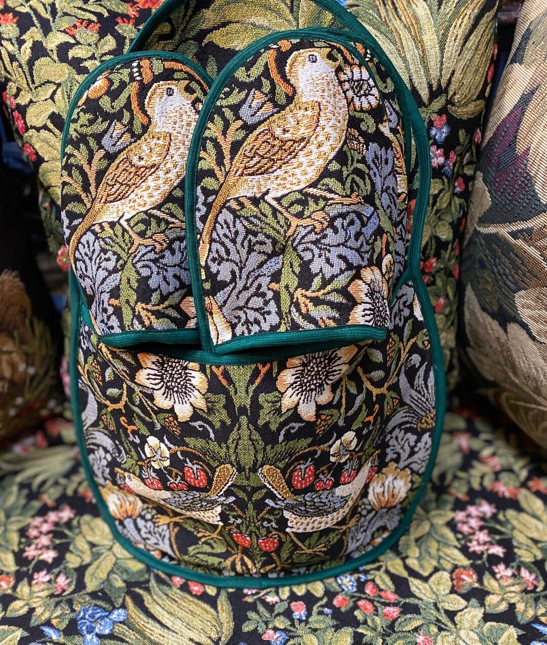 Slippers William Morris Style strawberry Thiefjacquard Woven-tapestry ...