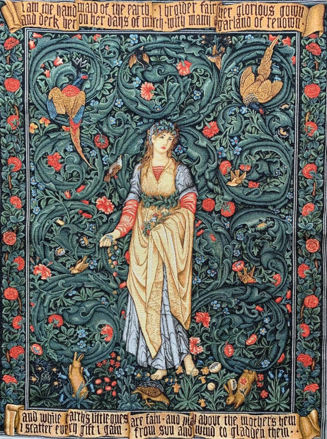 William Morris 'flora' Tapestry for Framing: Medieval Art Jacquard ...
