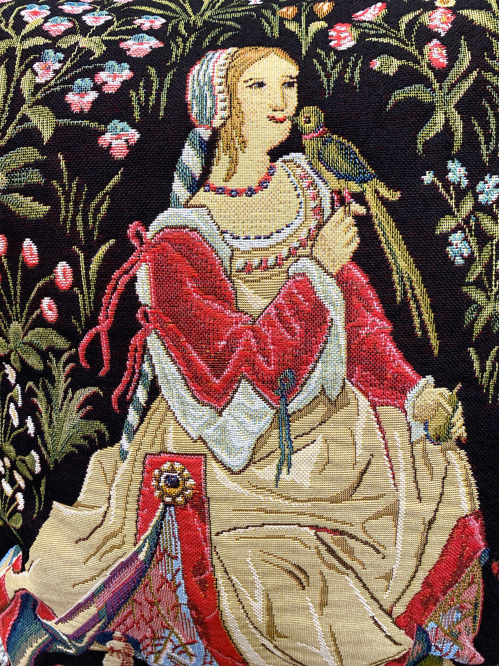 Medieval Style Tapestry Pillow Cover portrait of a Beautiful Lady1818 ...