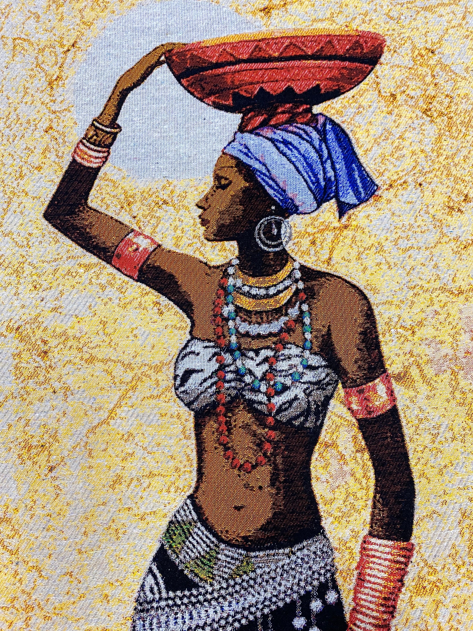 Tapestry Wall Hanging african Girl174343 Cm110 Cmjacquard Woven-wall ...