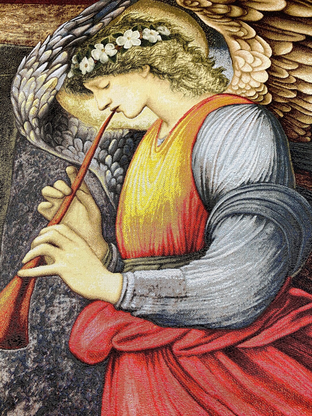 Angel With Flageolet Tapestry: Medieval Art Wall Hanging, Burne-jones ...
