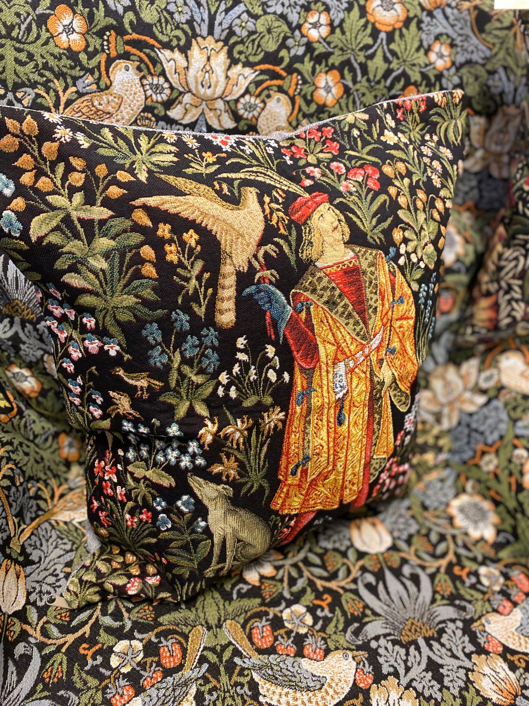 Medieval Style Tapestry Pillow Cover "portrait of the a Hunter "18*18 ...