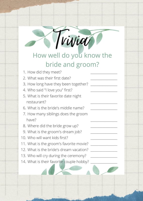 Wedding Shower Trivia Questions Four Bridal Shower Games That Everyone