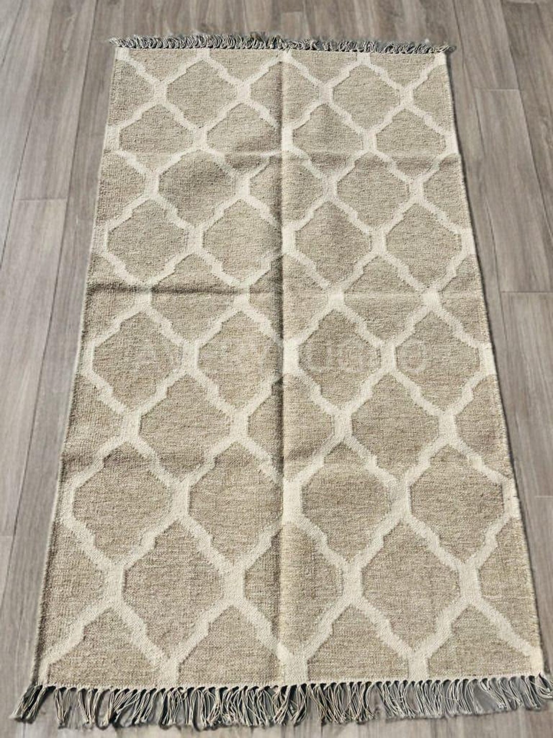 Geometry Hand Woven 100% Pure Woolen Area Rug for Living Room Bedroom ...