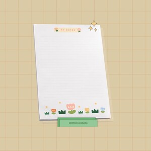 Cute Colorful Flowers Post-it Note Pads, 4x6 Notepad, Cute Notepad for ...