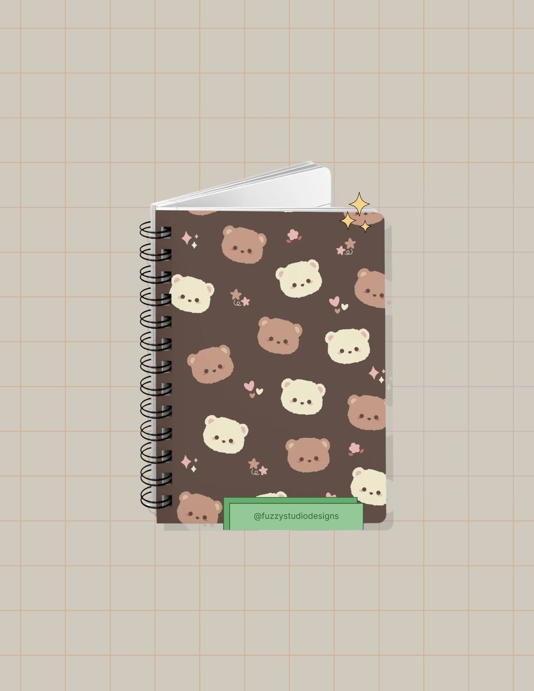 Cute Brown Bear Kawaii Spiral Bound Journal 3 Brown Bear - Etsy