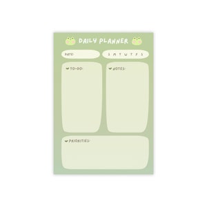 Cute Green Froggy Daily Planner Notes Post-it Note Pads, 4x6 Notepad ...