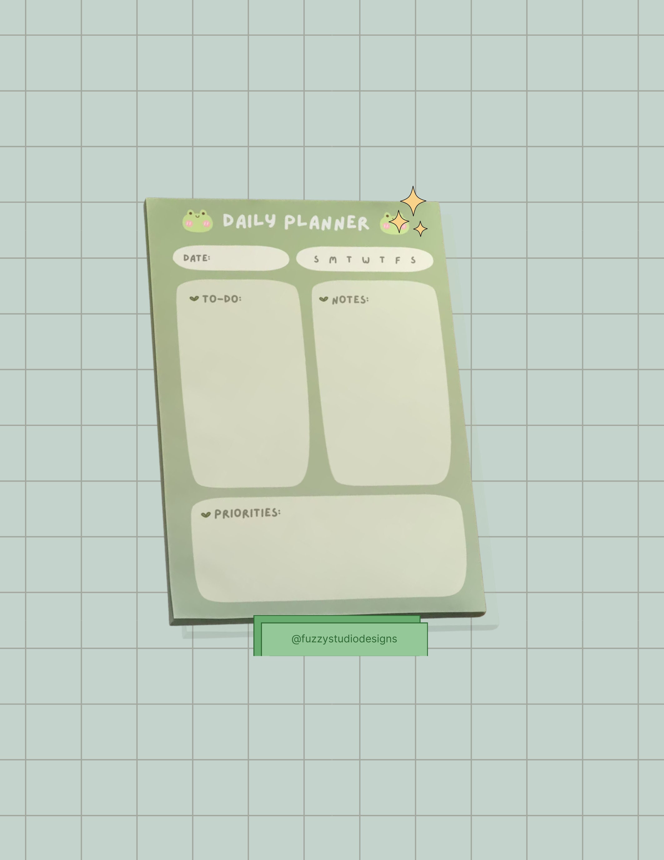 Cute Green Froggy Daily Planner Notes Post-it Note Pads, 4x6 Notepad ...