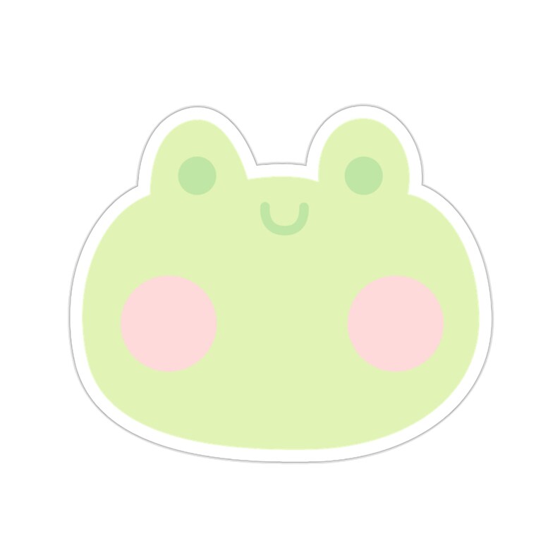 Cute Green Kawaii Froggy Die-cut Sticker, Cute Frog Sticker, Laminate ...
