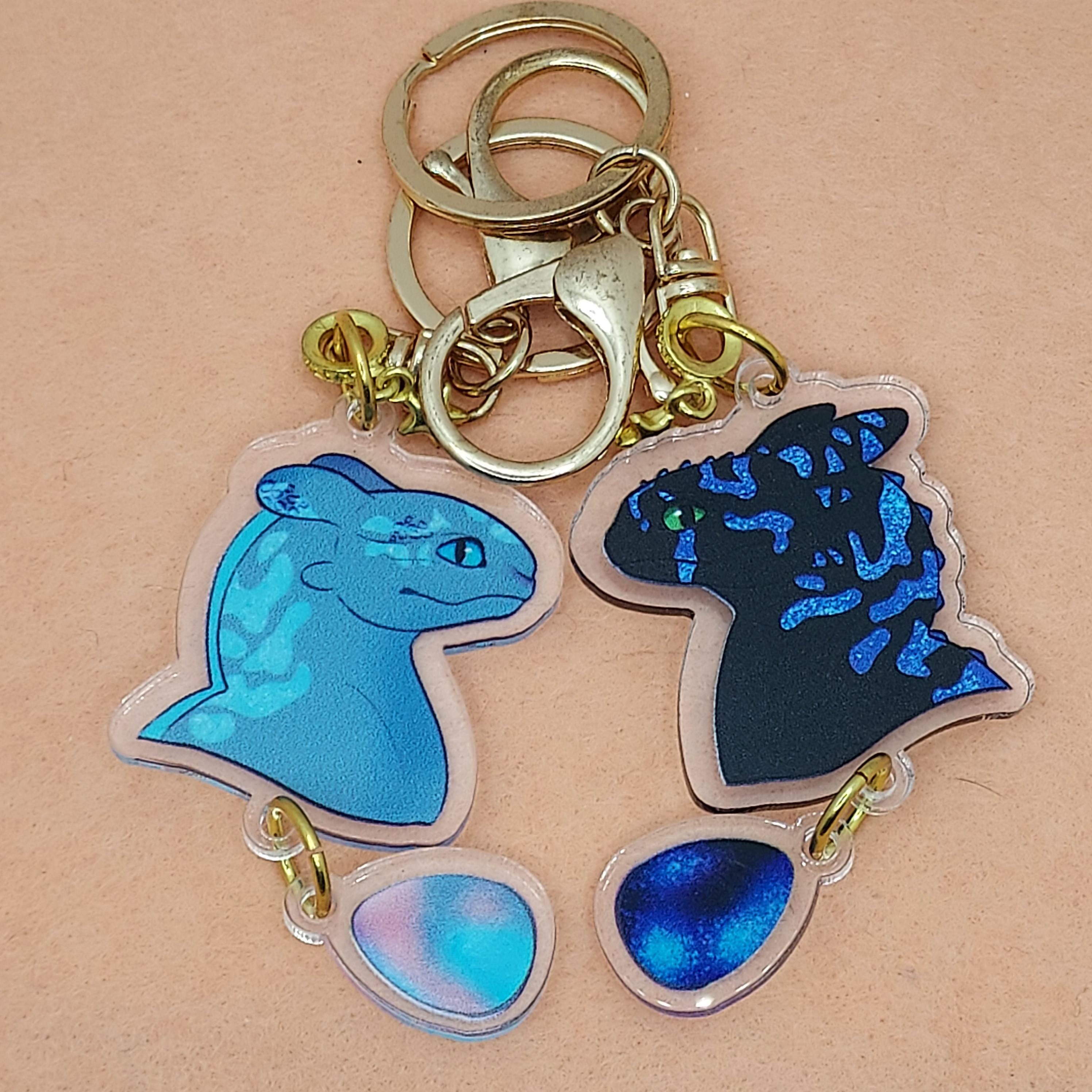 HTTYD - Linked Keychain | Light Fury & Night Fury - Double-sided - Two ...