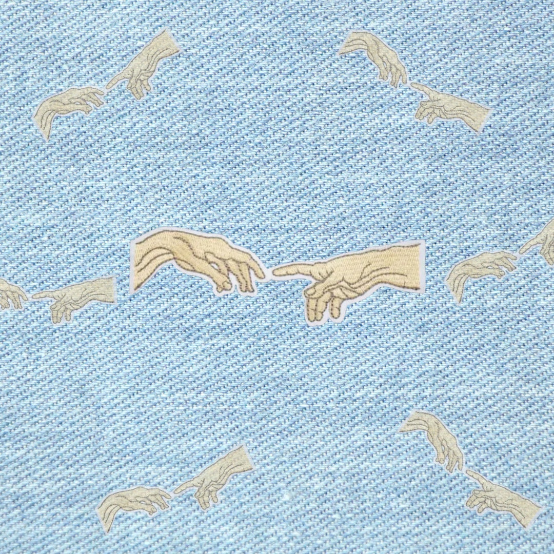The Creation of Adam Hands Embroidered Iron-on Patch - Etsy