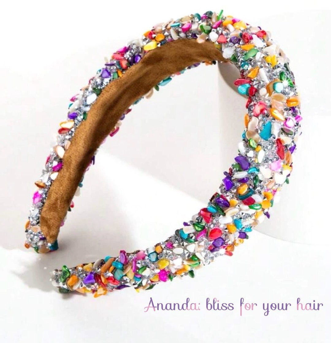 Wide Elegant Multicolour Crystal Rhinestone Embellished Antislip ...