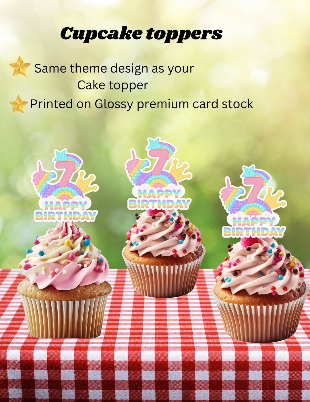 Custom Made Cupcake Toppers, Personalized Cup Cakes Decorations - Etsy