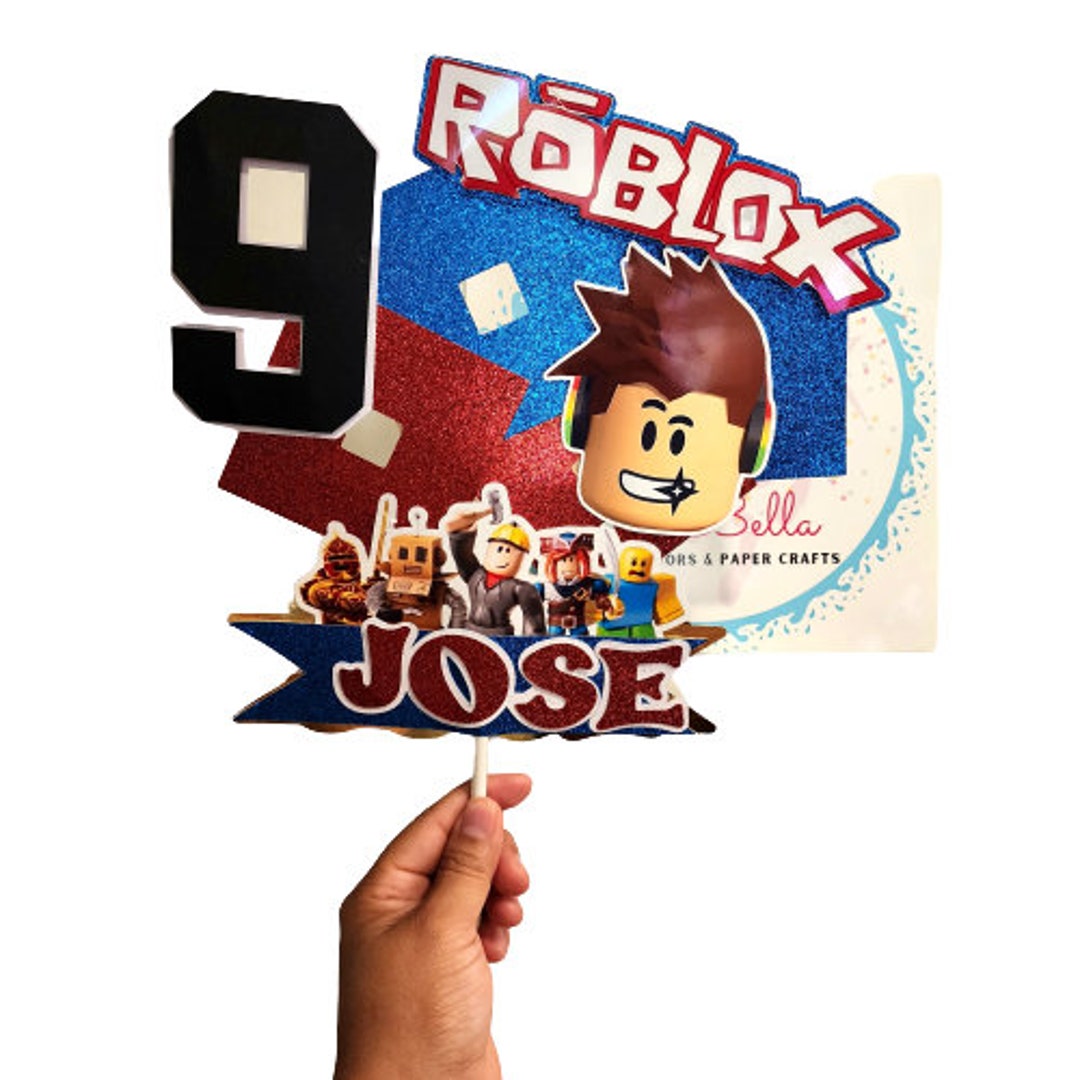 Buy Roblox Cake Topper Birthday, Roblox Party Theme, Roblox ...