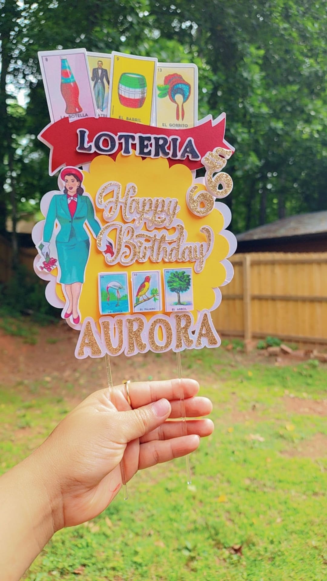Loteria Mexicana Cake Topper, Mexican Lottery Theme Birthday, the Lady ...
