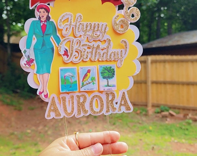 Loteria Mexicana Cake Topper, Mexican Lottery Theme Birthday, the Lady ...