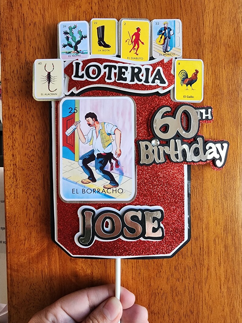 Loteria Mexicana Cake Topper, Mexican Lottery Theme Birthday, the Lady ...