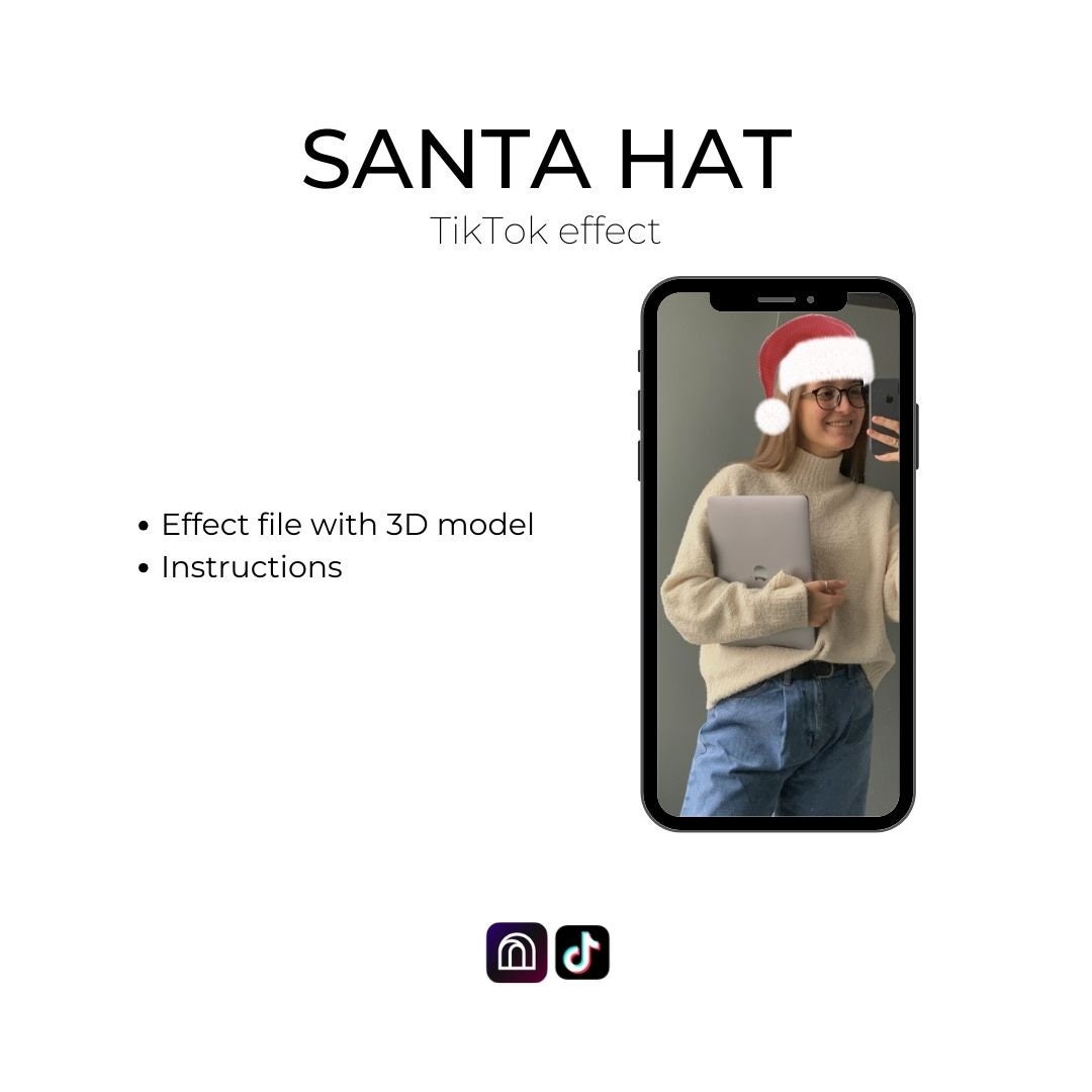 Santa Hat Tiktok AR Effect Effect House Tiktok Effect - Etsy