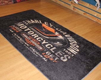 Harley Davidson Rug - Etsy