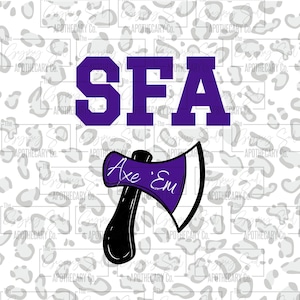 SFA Axe 'em - Grey Leopard Print - PNG - Etsy