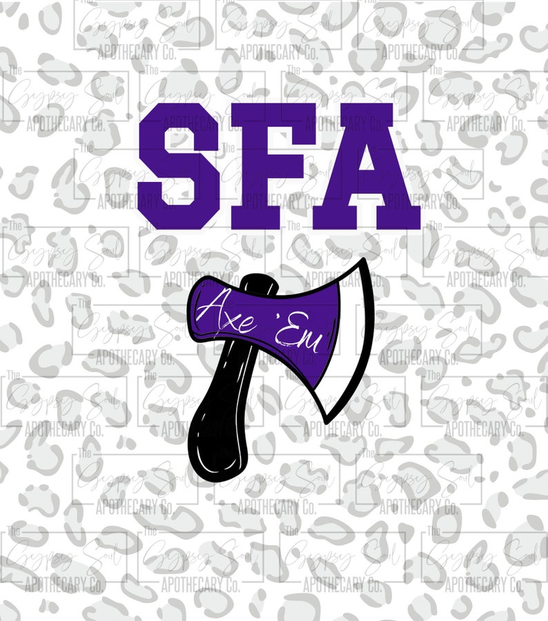 SFA Axe 'em - Grey Leopard Print - PNG - Etsy