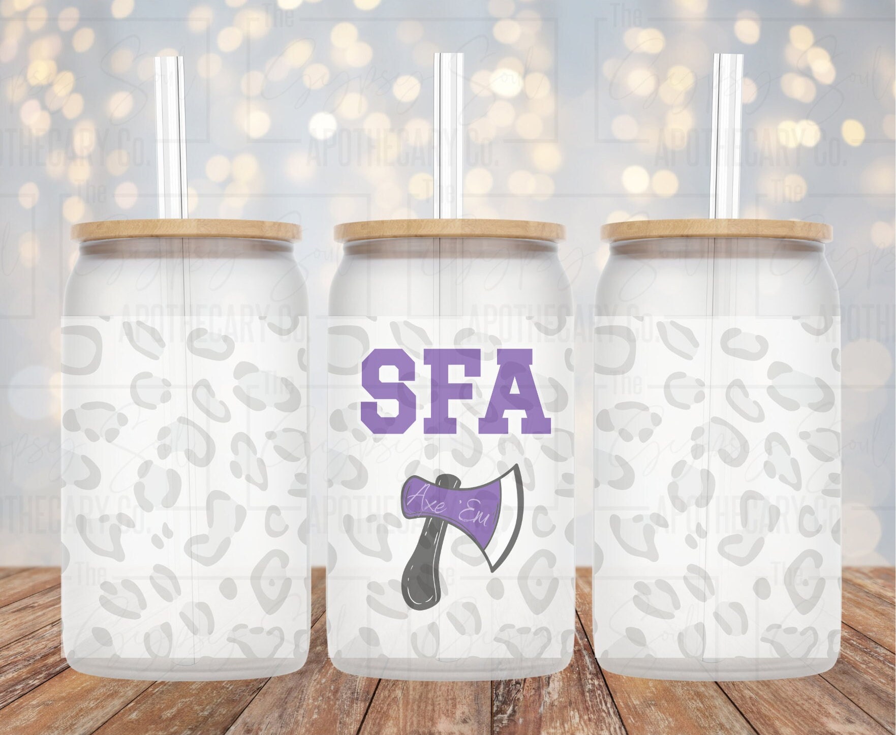 SFA Axe 'em - Grey Leopard Print - PNG - Etsy