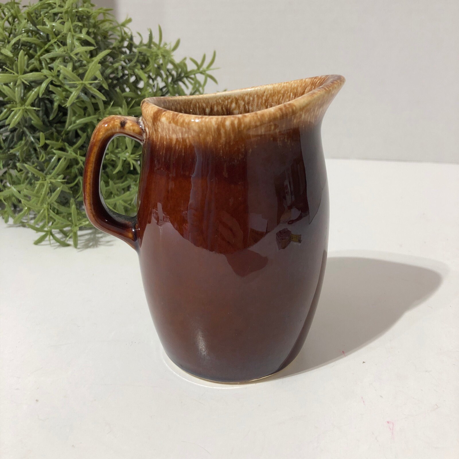 Small Hull Brown Drip Glazed Pitcher. Small Hull Creamer. Vintage Syrup ...