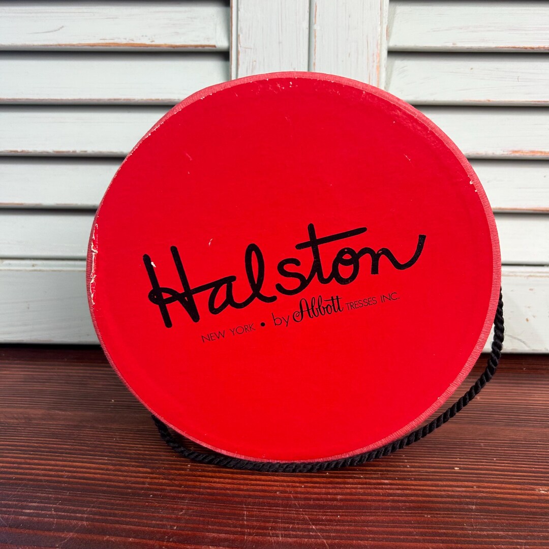 Vintage 1960s Halston Red Hat or Wig Box by Abbott Tresses (7.5 Inch ...