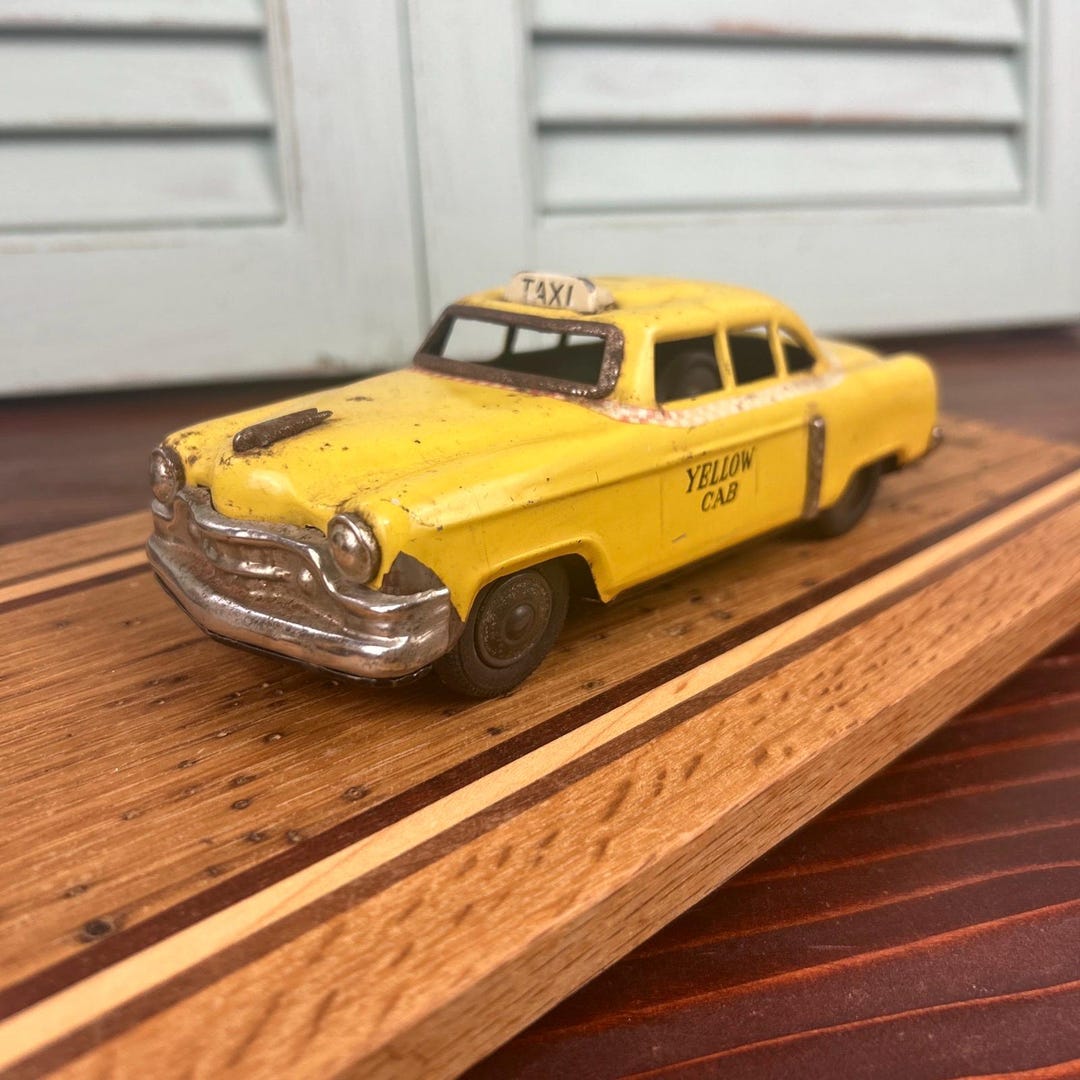 Vintage Tin Toy Taxi Cab. 1950s Yellow Cab. New York City, NYC, Big ...