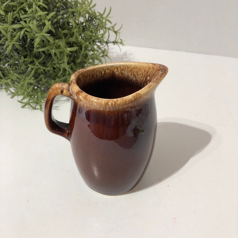 Small Hull Brown Drip Glazed Pitcher. Small Hull Creamer. Vintage Syrup ...